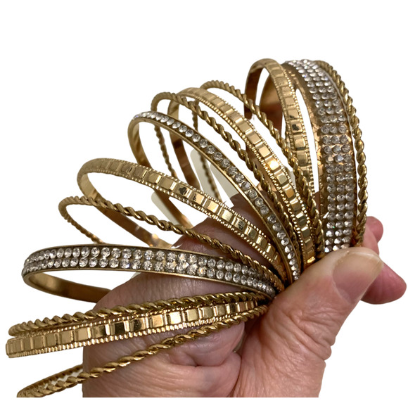 Unbranded | Jewelry | Mixed Lot Of 3 Gold Tone Bangle Bracelets | Poshmark